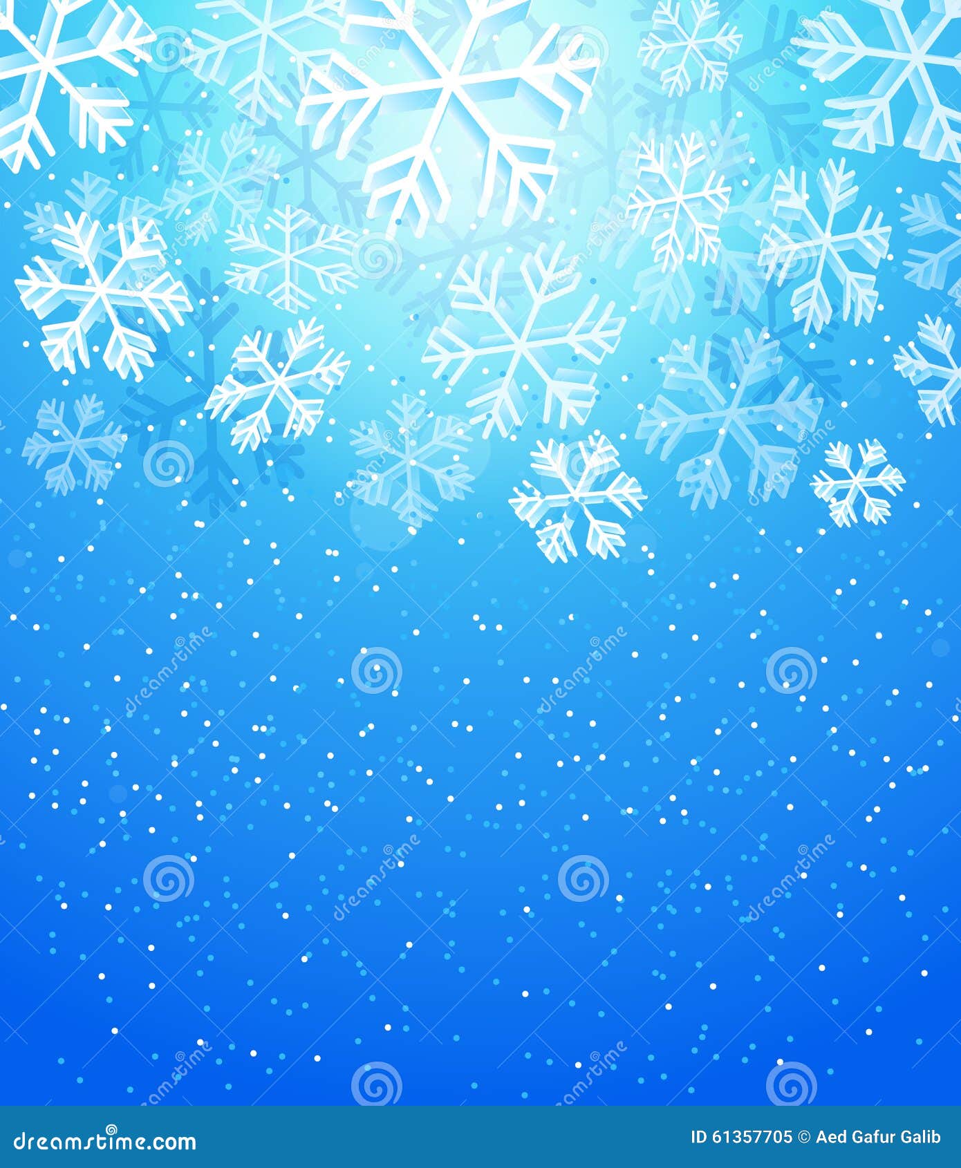 Winter Abstract Snowflake Background in Blue Stock Vector ...