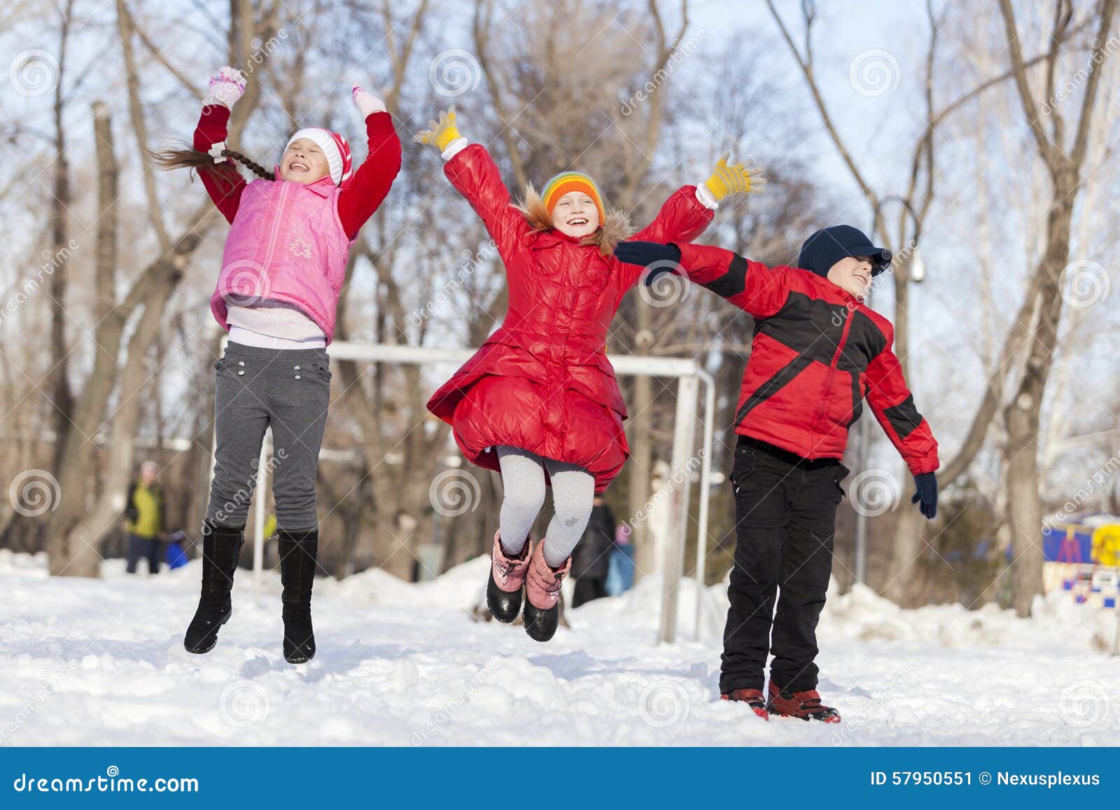 Winter activities stock image. Image of cold, snowy, three - 57950551
