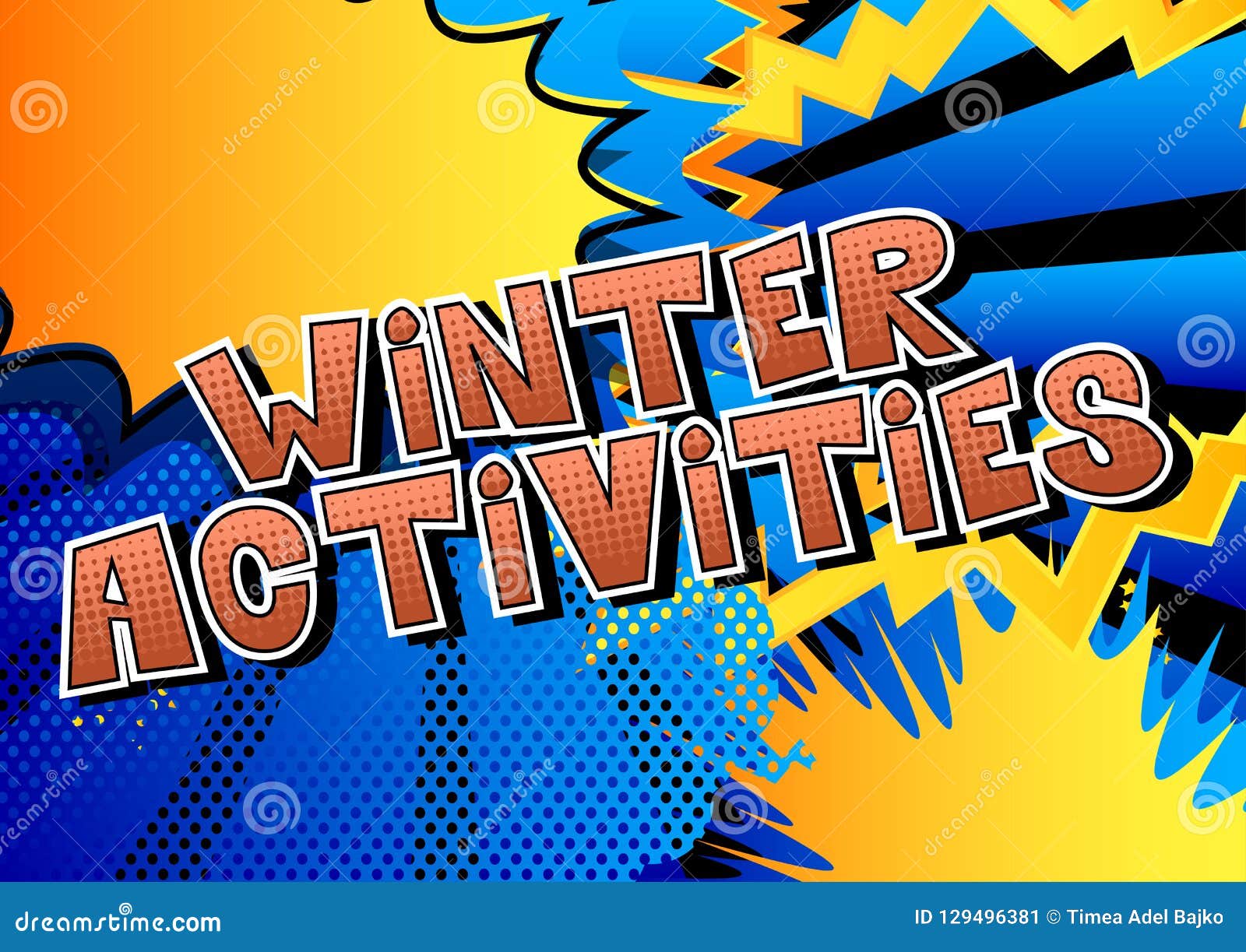 Winter Activities - Comic Book Style Words. Stock Vector - Illustration ...