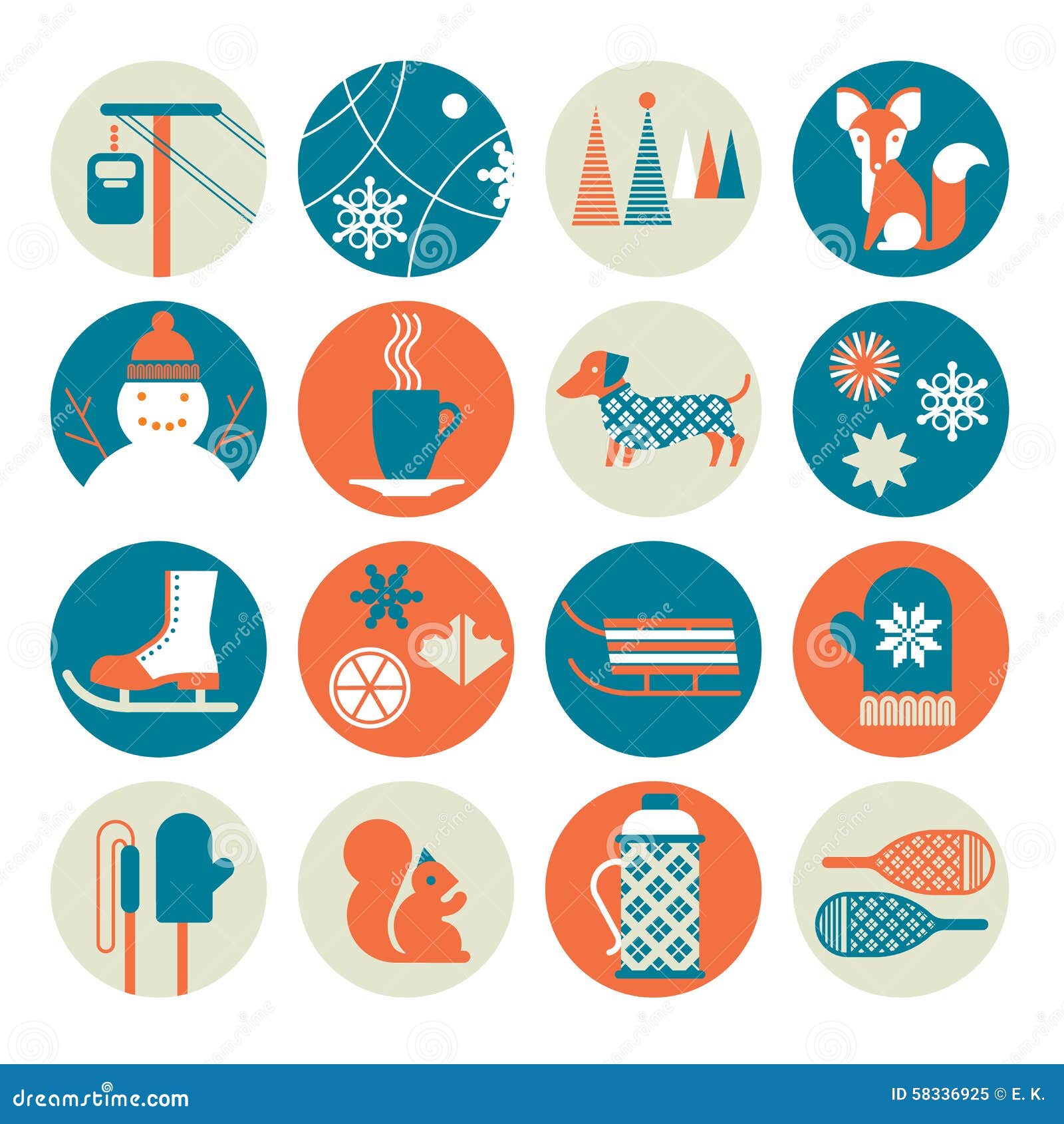 Winter activity icon set stock vector. Illustration of nature - 58336925