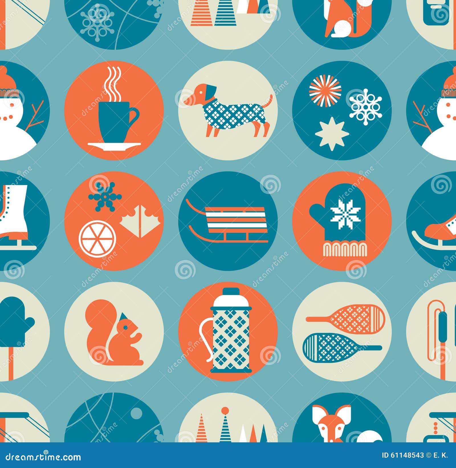 Winter Activity Seamless Background Stock Vector - Illustration of flat ...