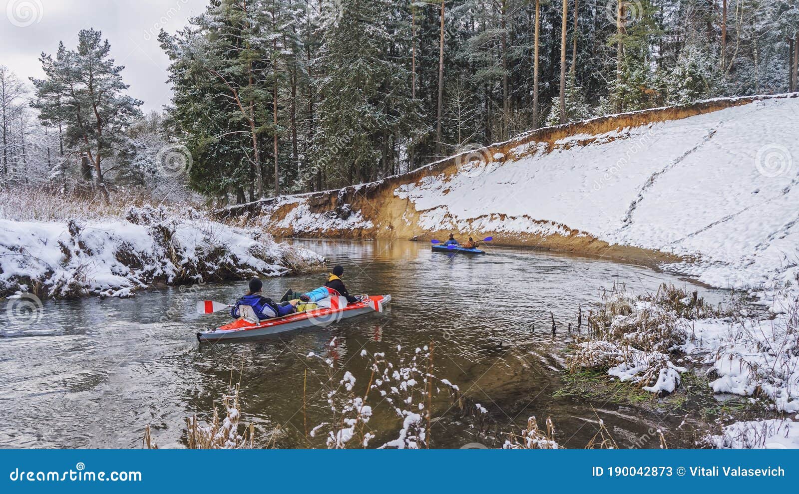 Winter Adventure on a Kayak Stock Image - Image of outdoor, ocean ...