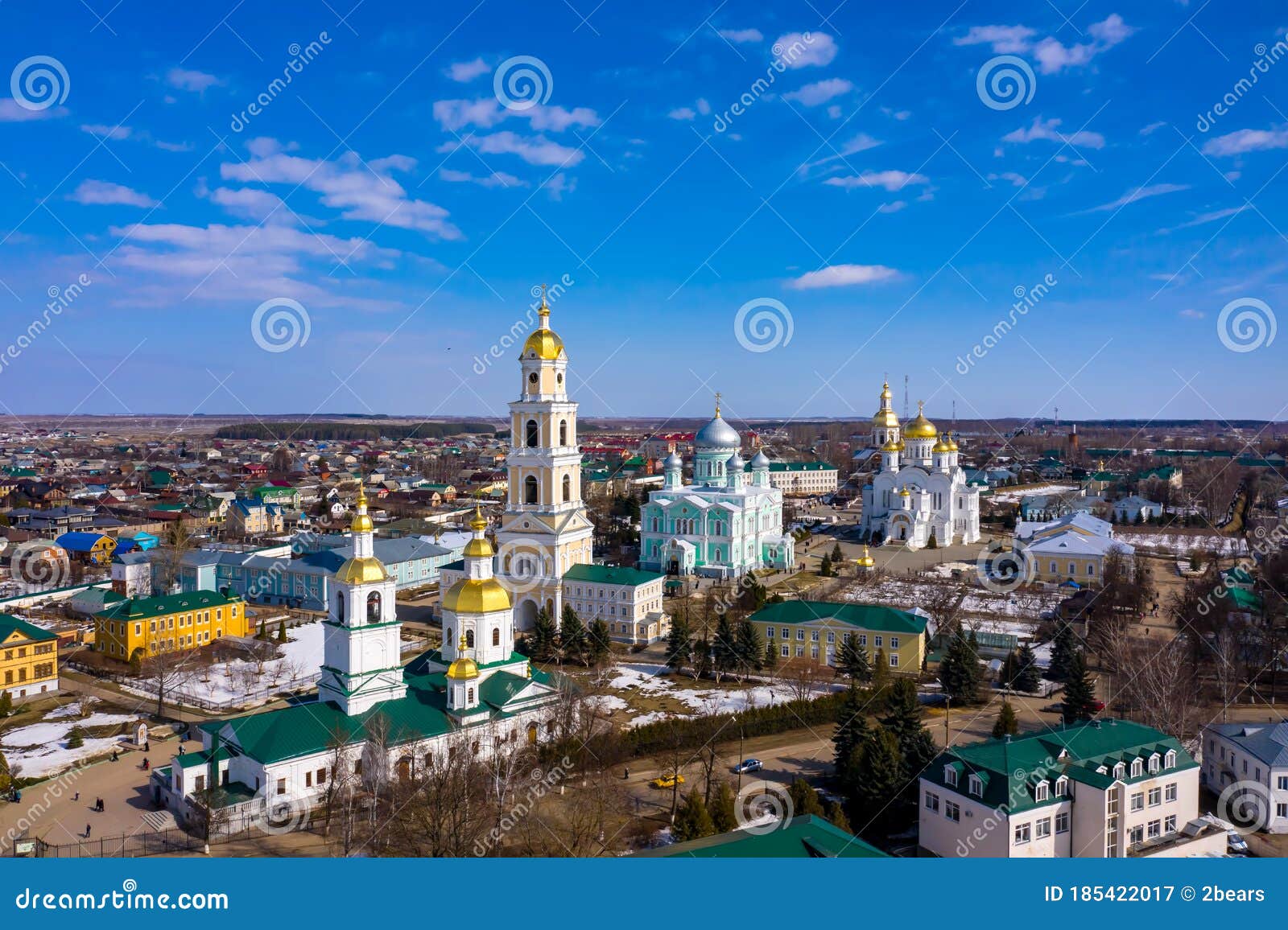 Winter Aerial View of Diveyevo Convent or Holy Trinity-Saint Seraphim ...