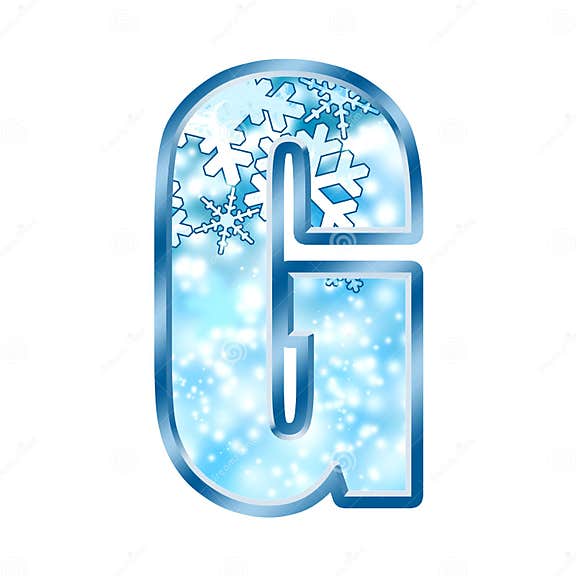 Winter Alphabet letter G stock illustration. Illustration of silver ...