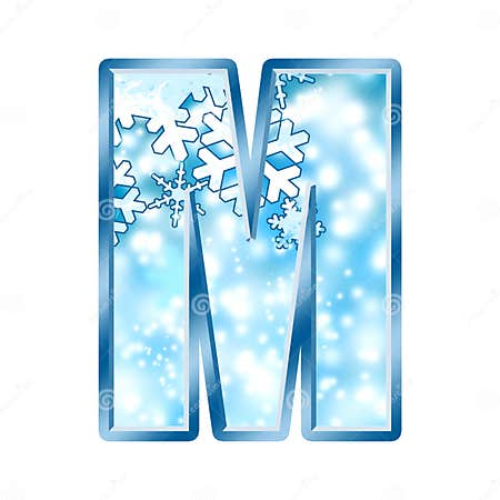 Winter Alphabet letter M stock illustration. Illustration of snowfall ...