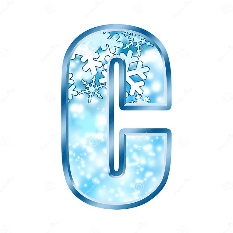 Winter Alphabet Number C stock illustration. Illustration of blue - 7169123