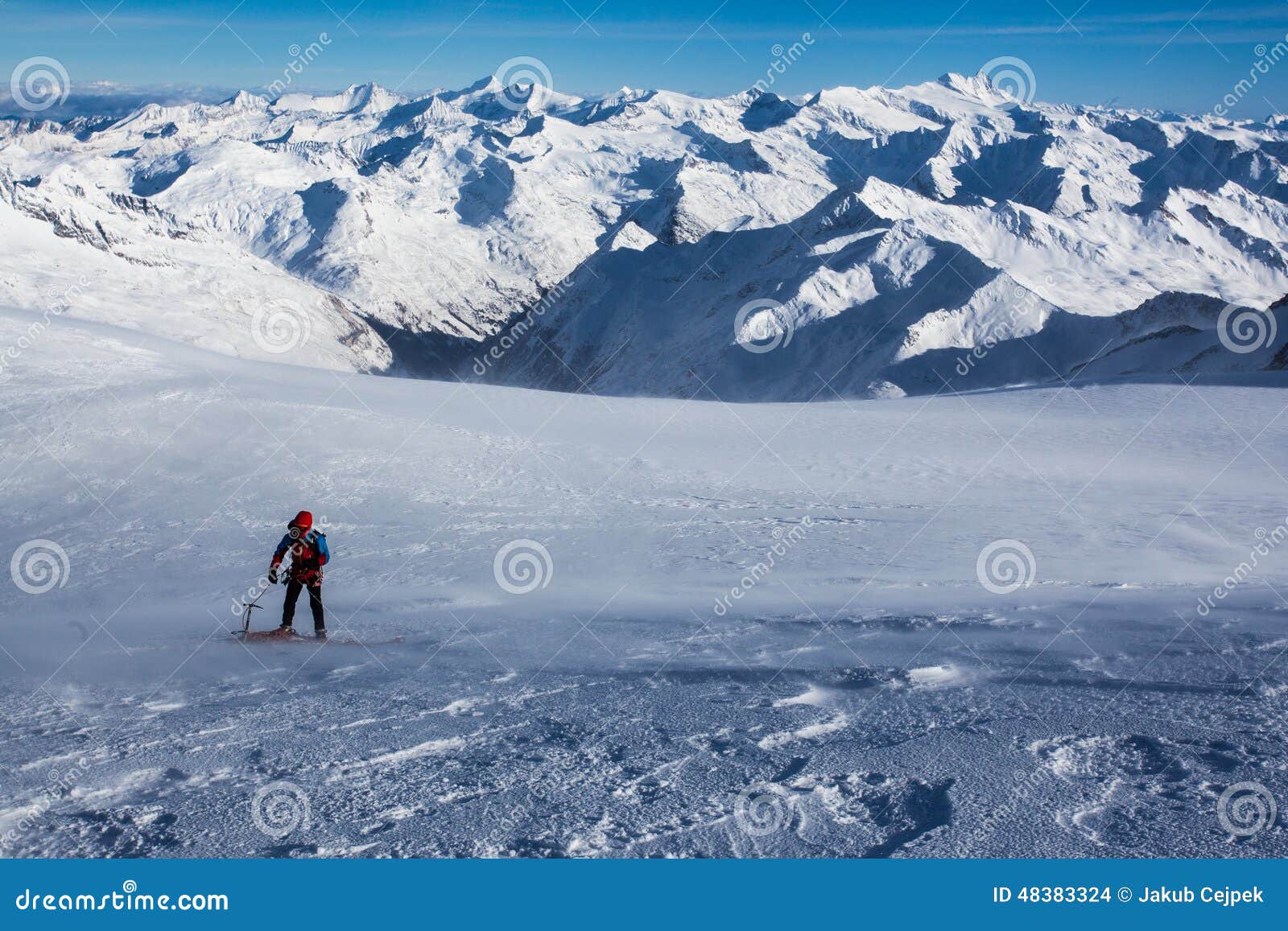 Winter alpine hiking stock photo. Image of austria, active - 48383324