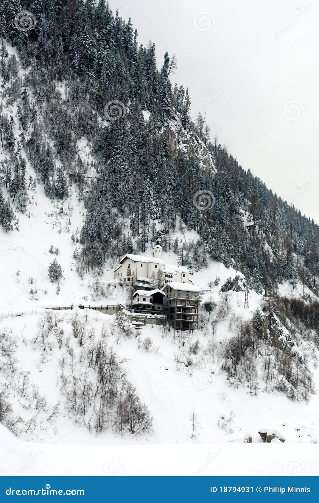 Winter Alpine Scene, Italy stock image. Image of mountainside - 18794931