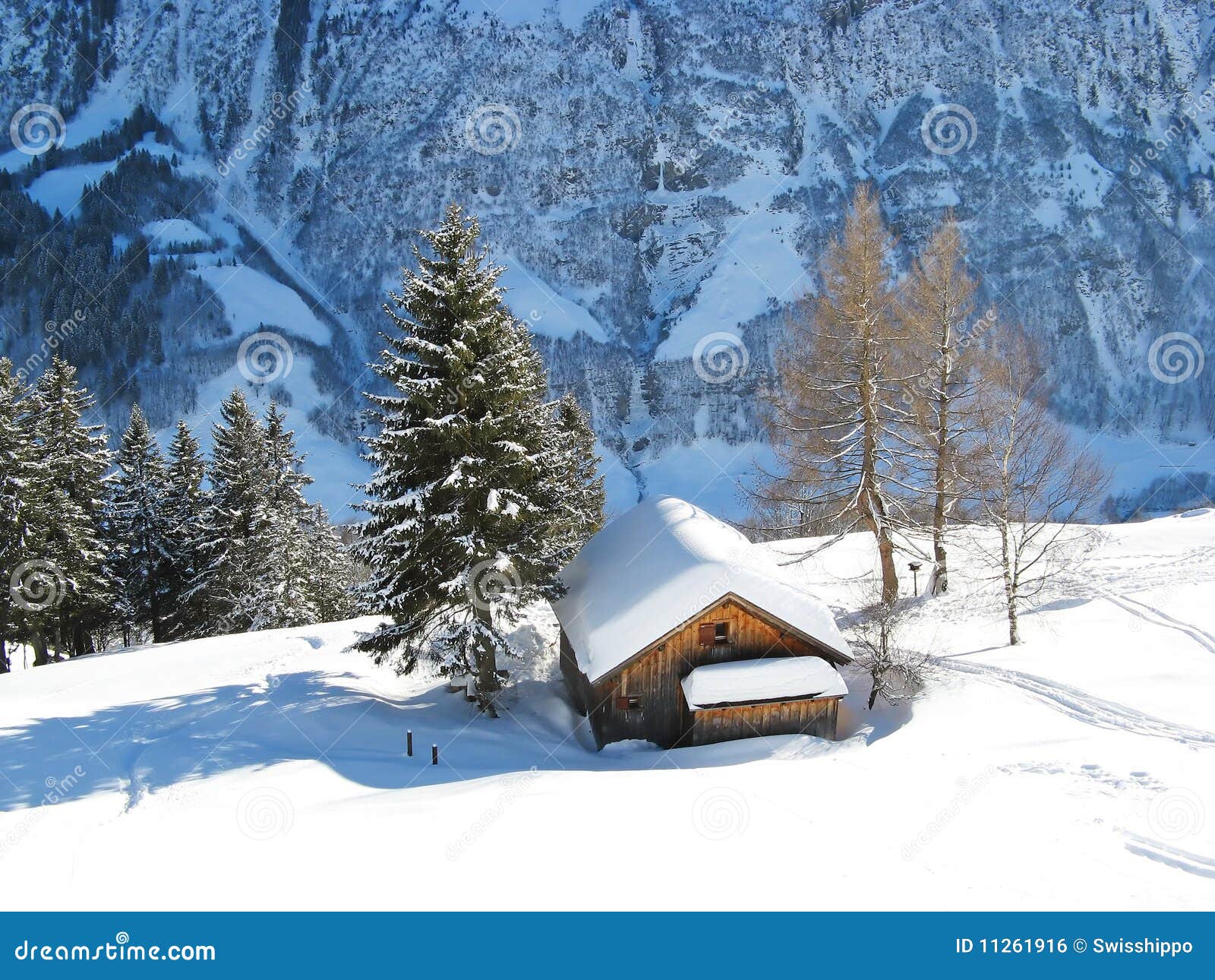 Winter in the alps stock photo. Image of pretty, glarus - 11261916