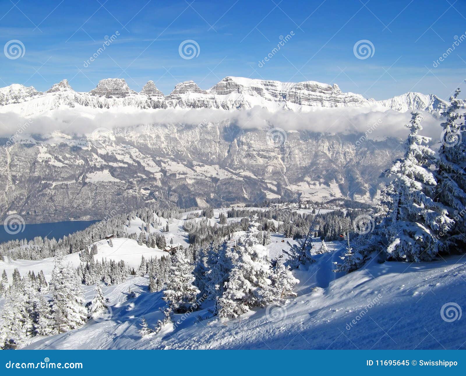 Winter in the alps stock image. Image of pretty, europe - 11695645