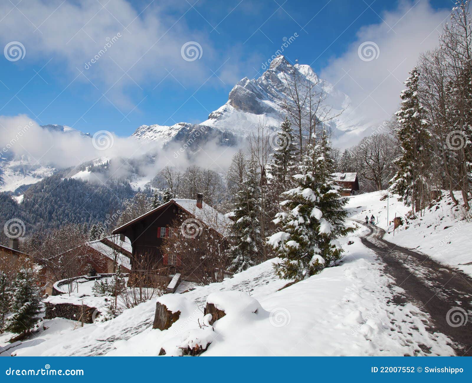 Winter in the alps stock photo. Image of shadow, clean - 22007552