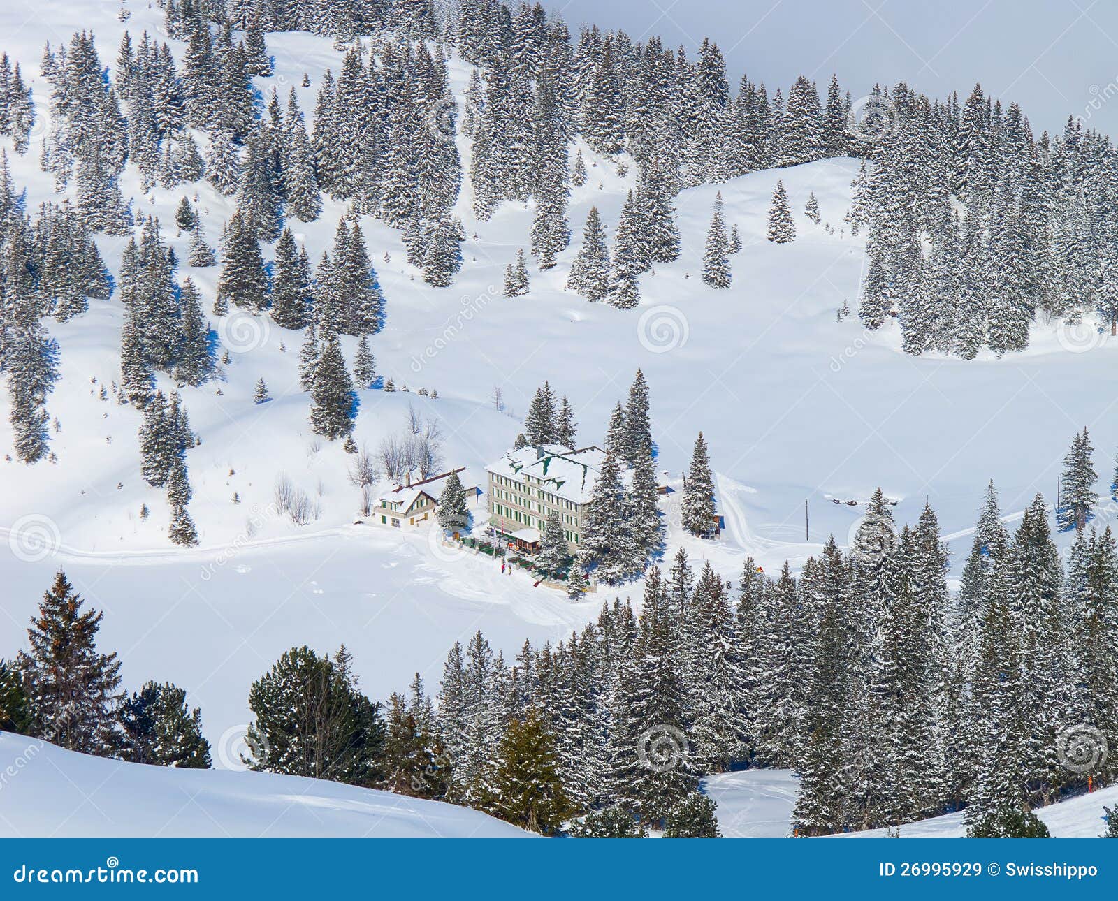 Winter in the alps stock image. Image of mountain, powder - 26995929