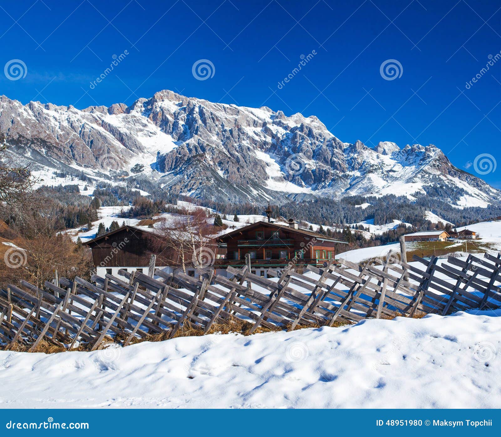 Winter in the Alps stock photo. Image of beauty, peace - 48951980