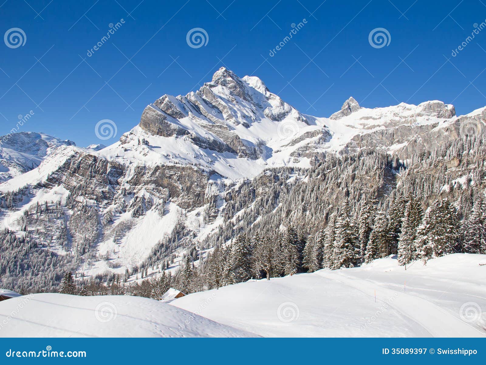 Winter in alps stock image. Image of fairy, cold, lifestyle - 35089397