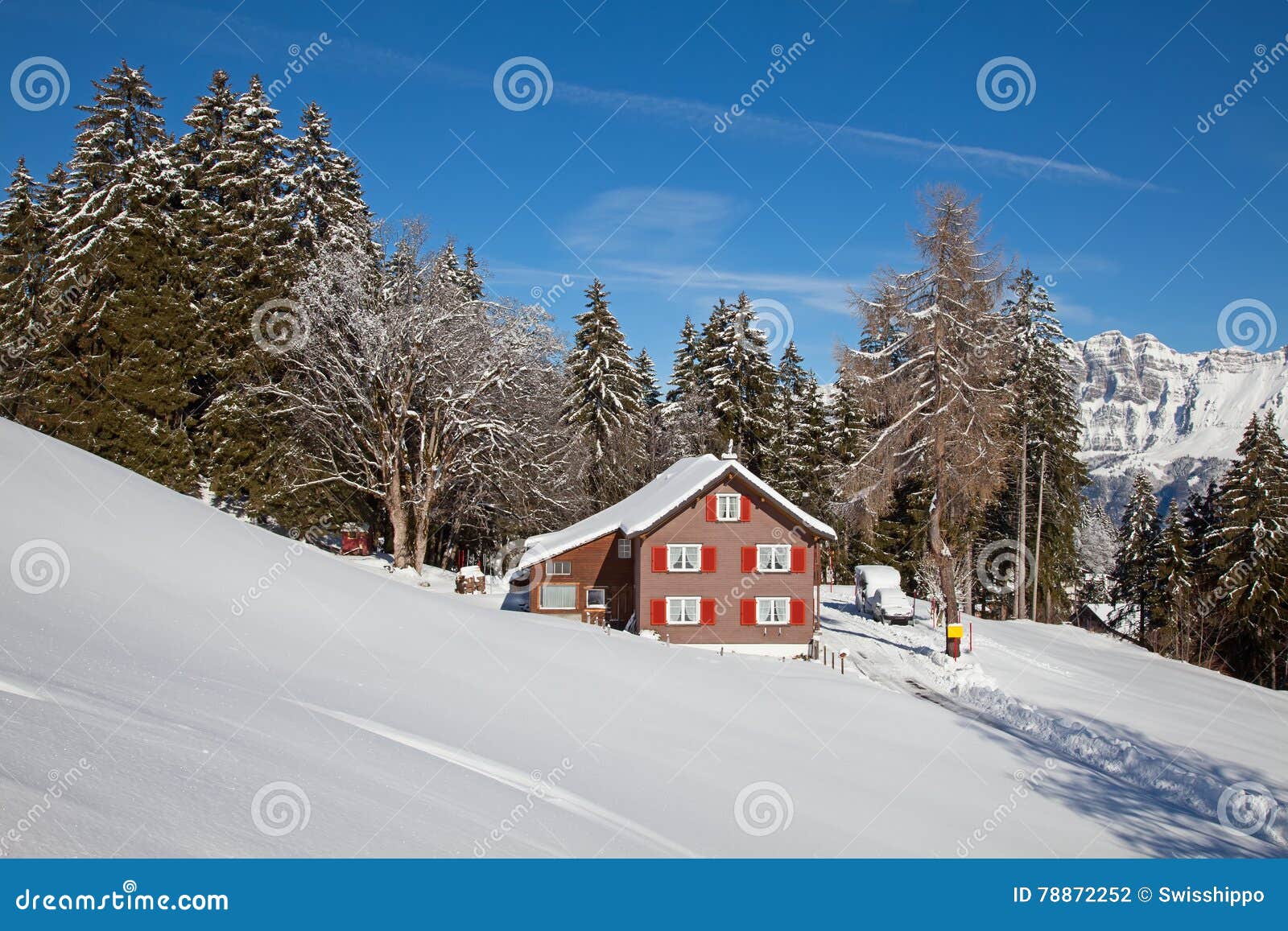 Winter in alps stock photo. Image of blue, lifestyle - 78872252