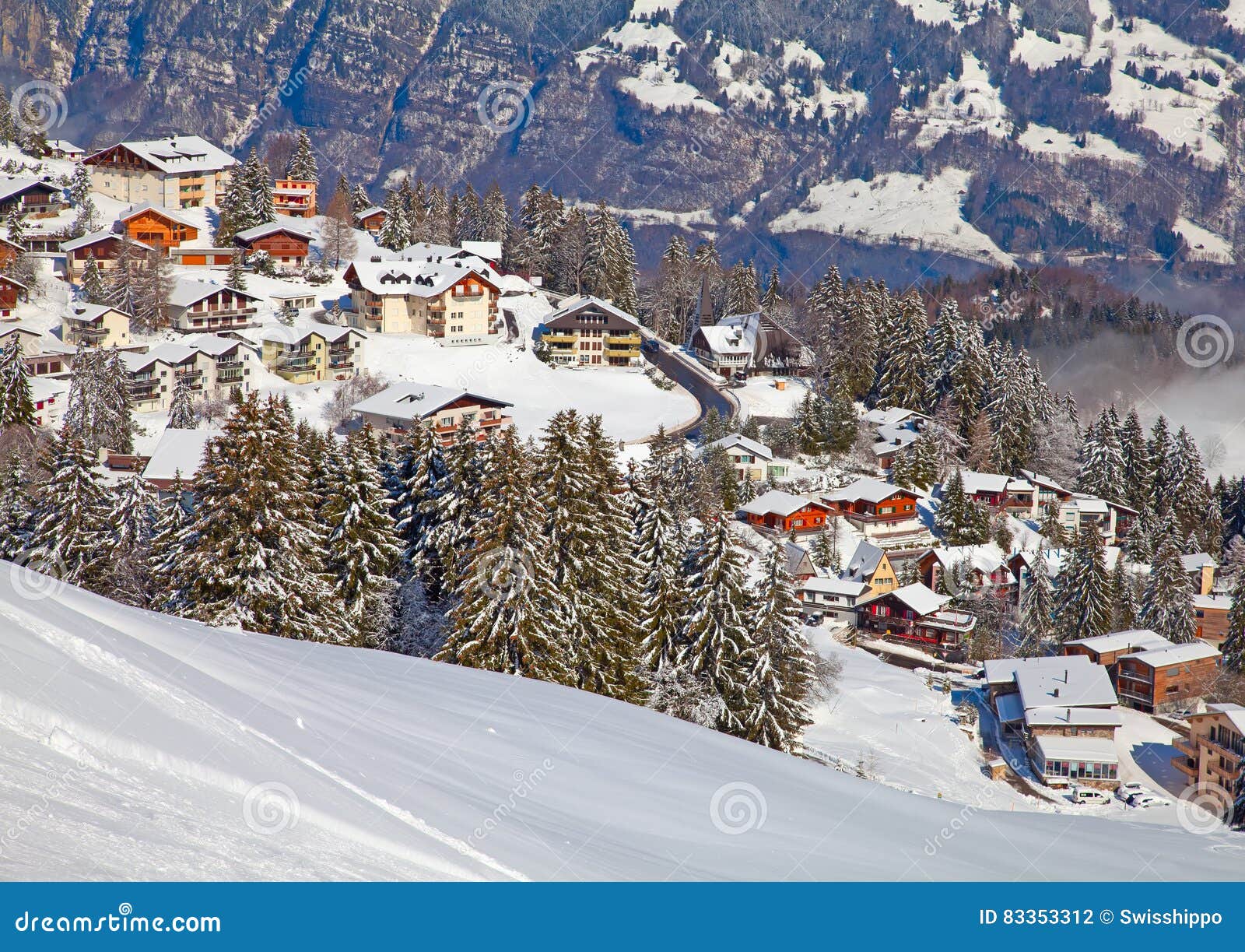 Winter in alps stock photo. Image of chill, ecology, postcard - 83353312