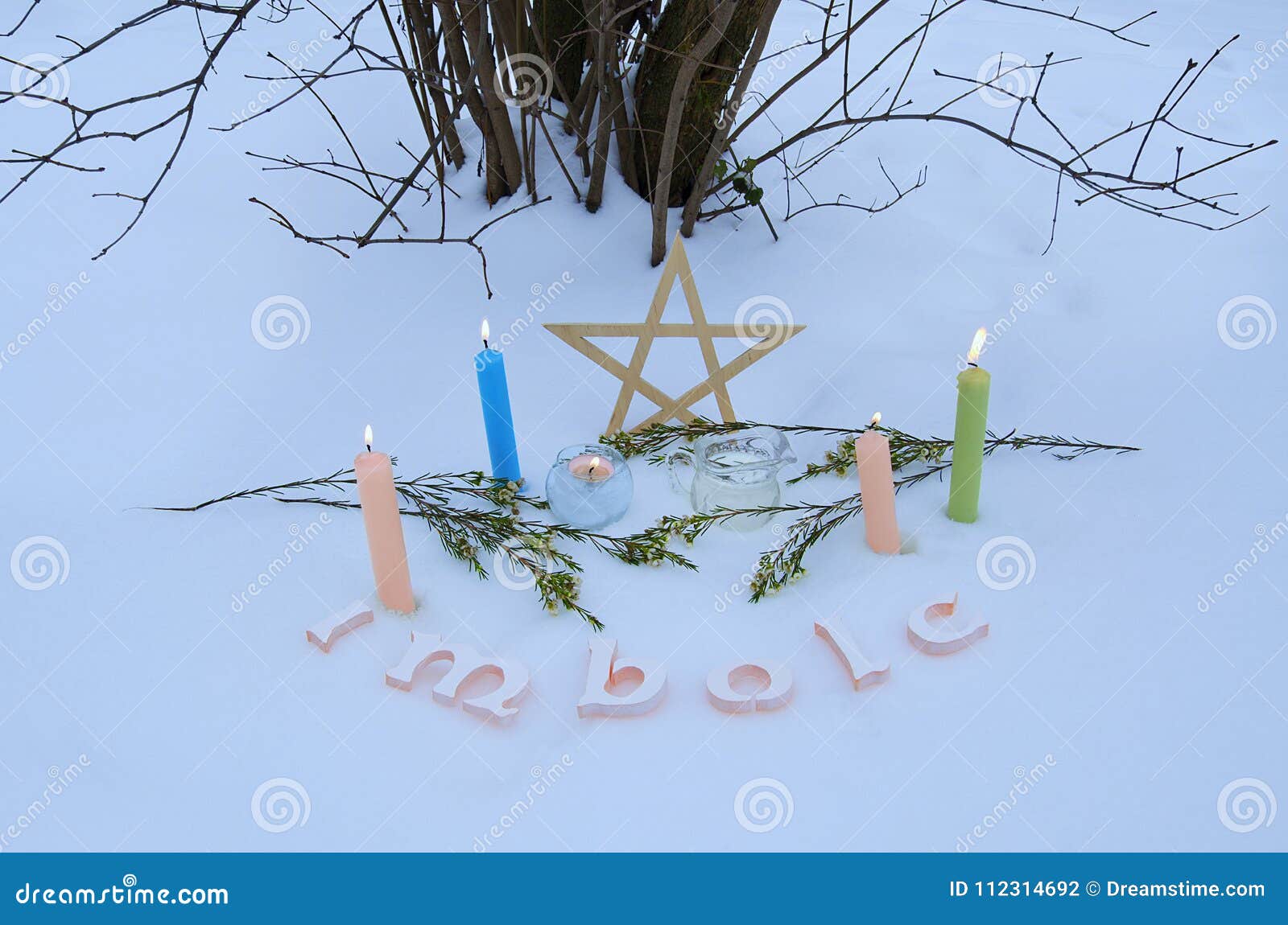 Winter Altar For Imbolc Sabbath Stock Photo | CartoonDealer.com #112314714