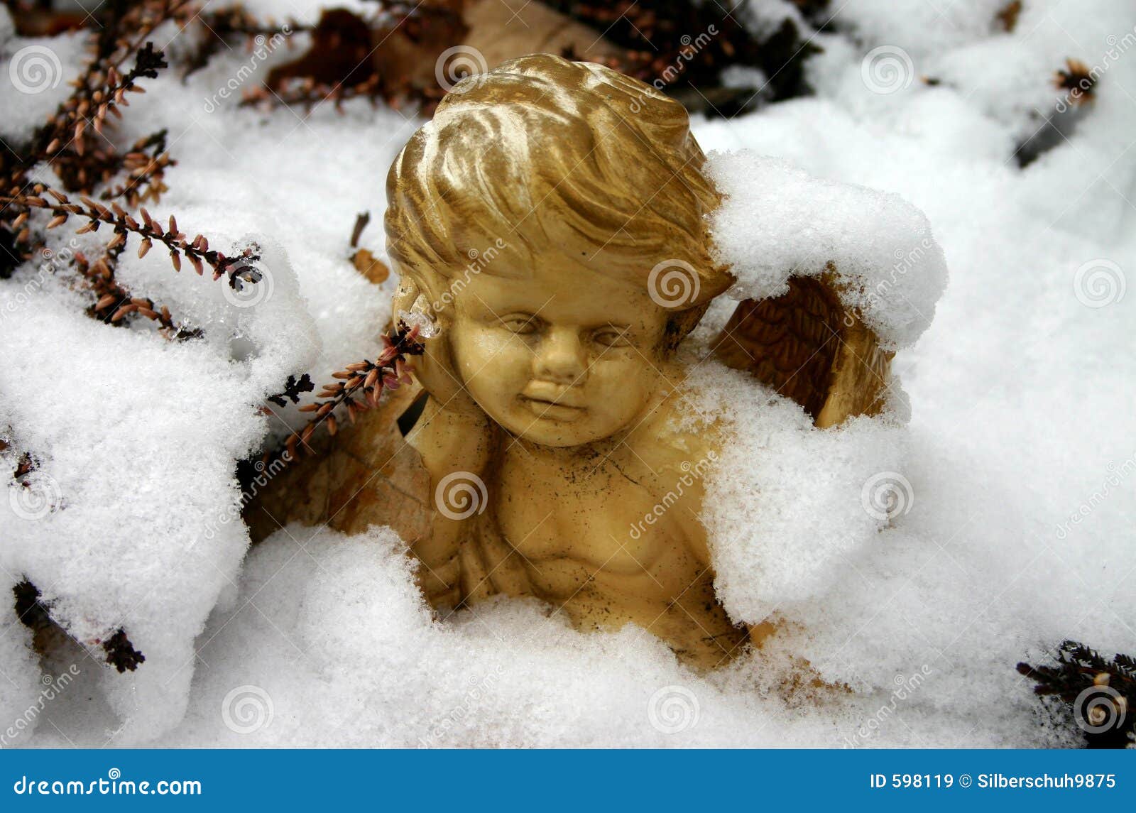 Winter Angel stock image. Image of fresh, gold, white, details - 598119