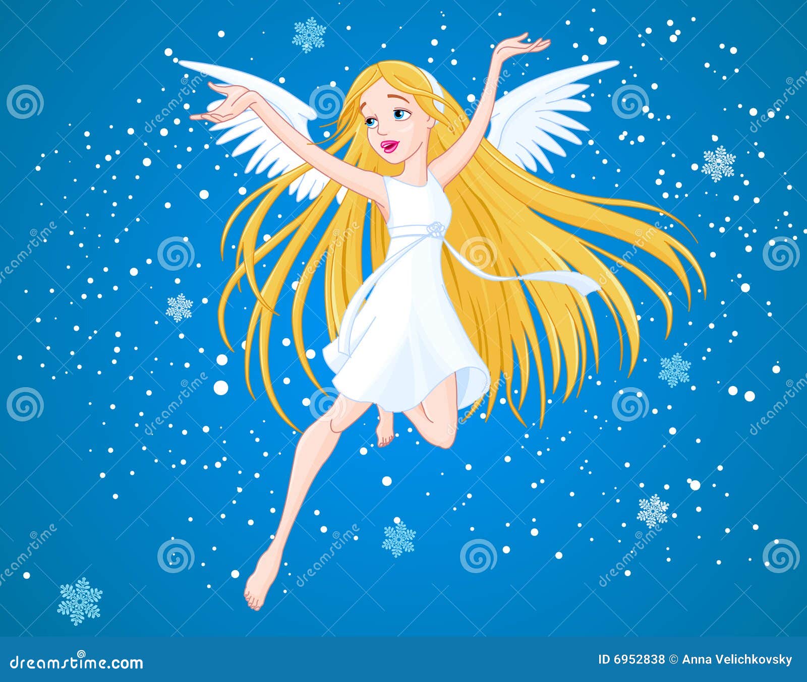 Winter angel stock vector. Illustration of nice, princess - 6952838