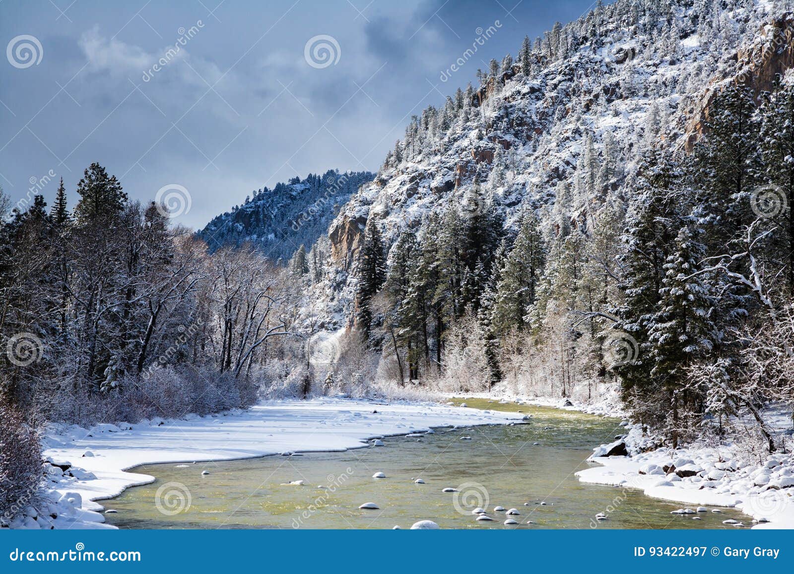 Winter on the Animas River in Colorado Stock Image - Image of durango ...