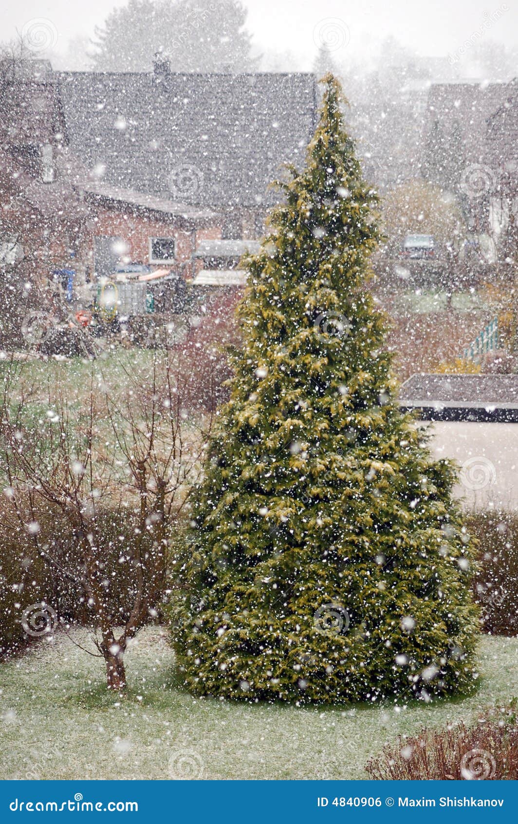 Winter in april stock photo. Image of winter, town, april - 4840906