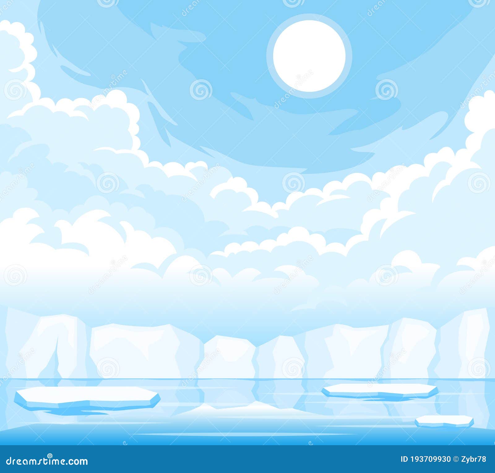Winter Arctic Ice Landscape Stock Vector - Illustration of panorama ...