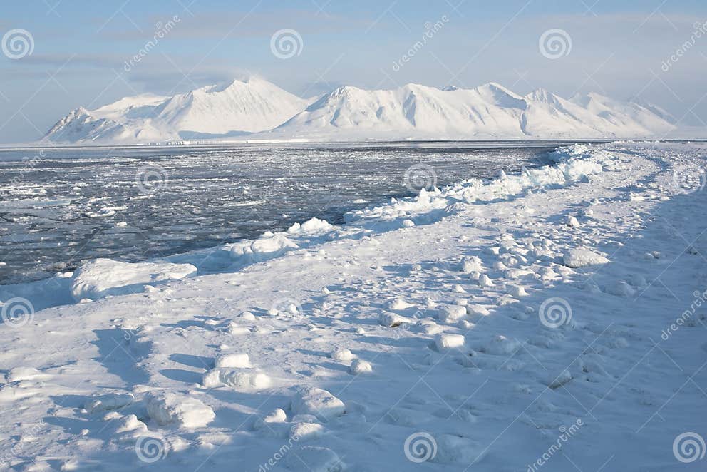 Winter in the Arctic - Landscape Stock Image - Image of cold, ocean ...