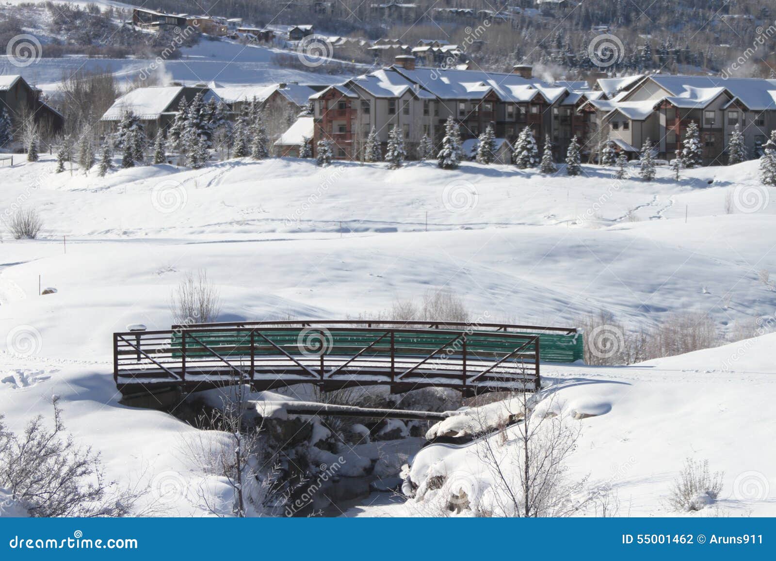 Winter at Aspen stock photo. Image of bridge, peaks, colorado - 55001462