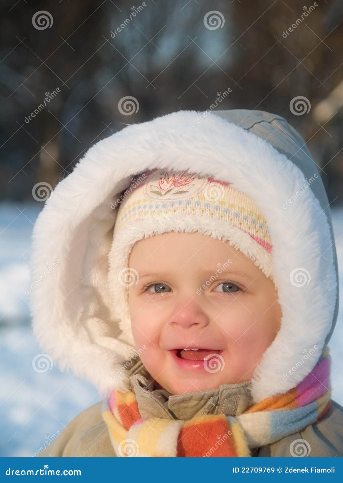 Winter baby stock image. Image of snow, child, pretty - 22709769