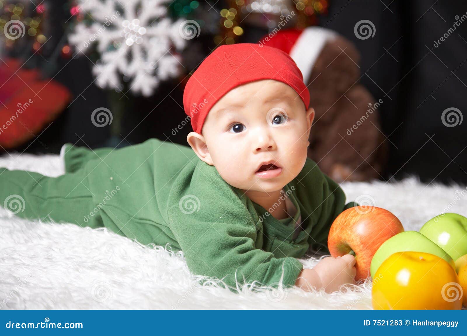 Winter baby stock image. Image of green, funny, active - 7521283