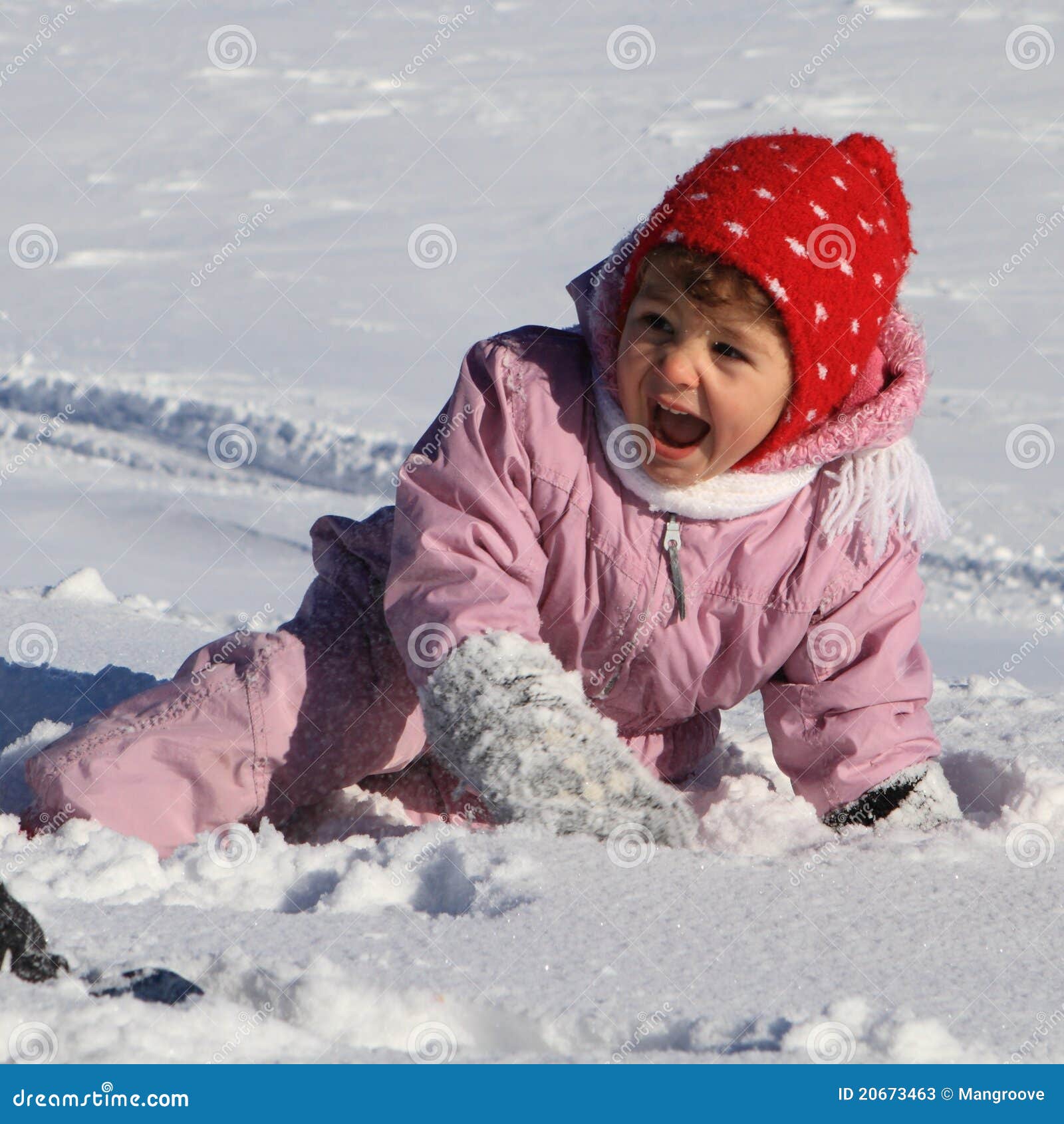 Winter baby in snow stock image. Image of security, rest - 20673463