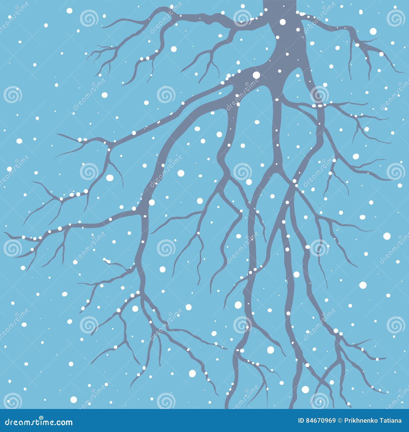 Winter Background with a Branch Stock Vector - Illustration of plant ...