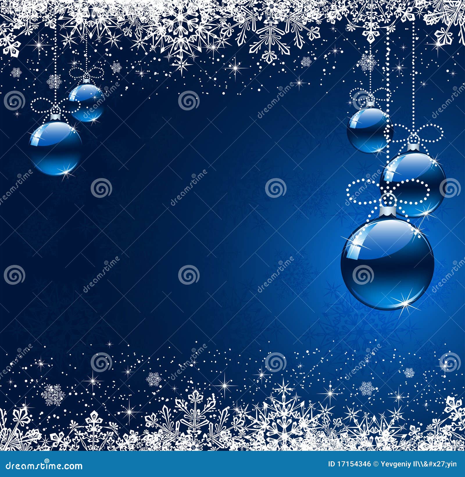 Winter Background with Christmas Ball Stock Vector - Illustration of ...