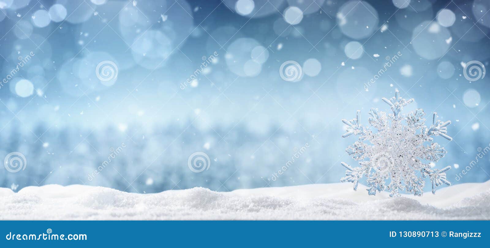 Crystal Snowflake in the Snow Stock Image - Image of decoration ...