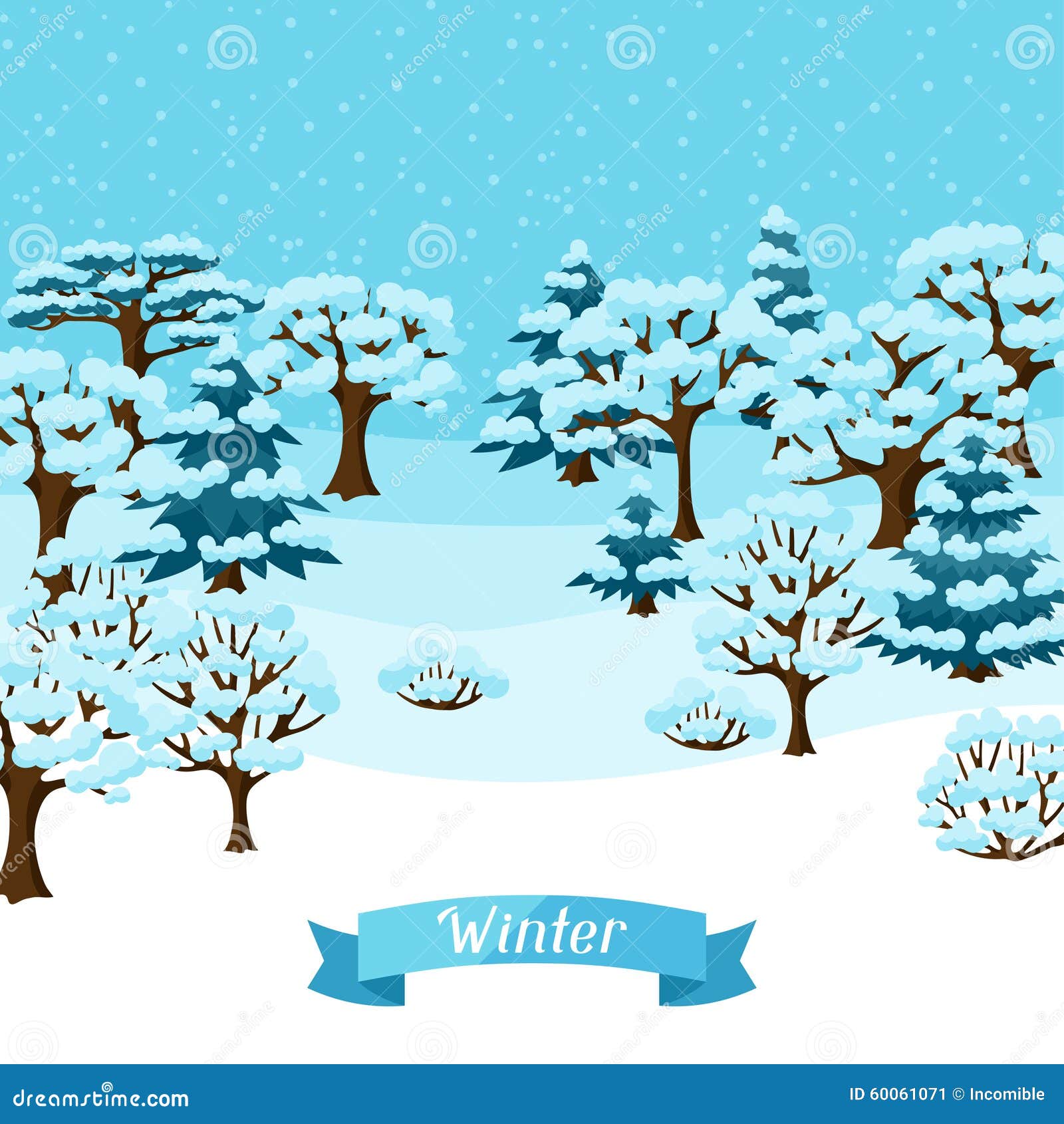 Winter Background Design with Abstract Stylized Stock Vector ...