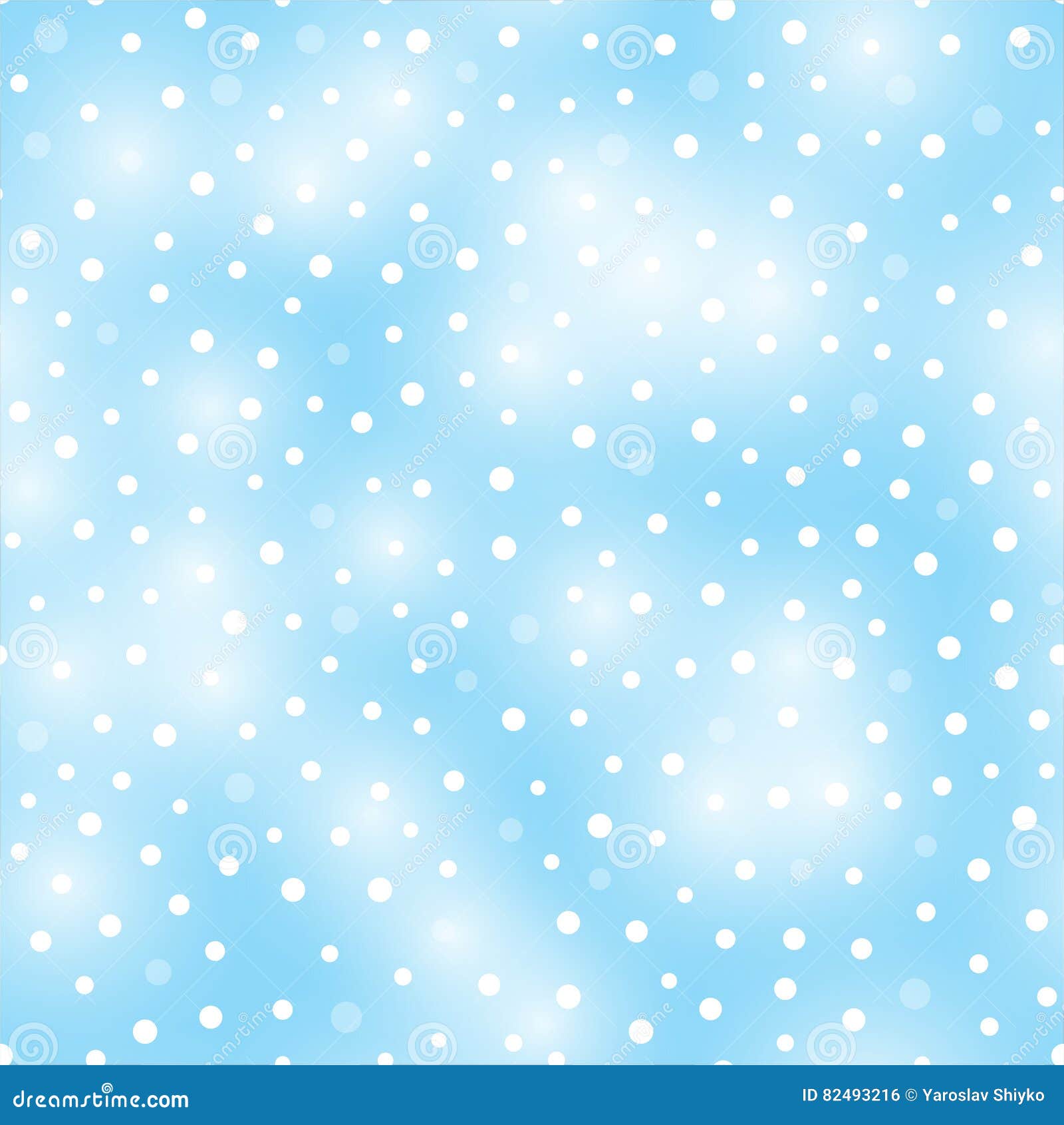 Winter Background with Falling Snow on Blue Background. Seamless ...