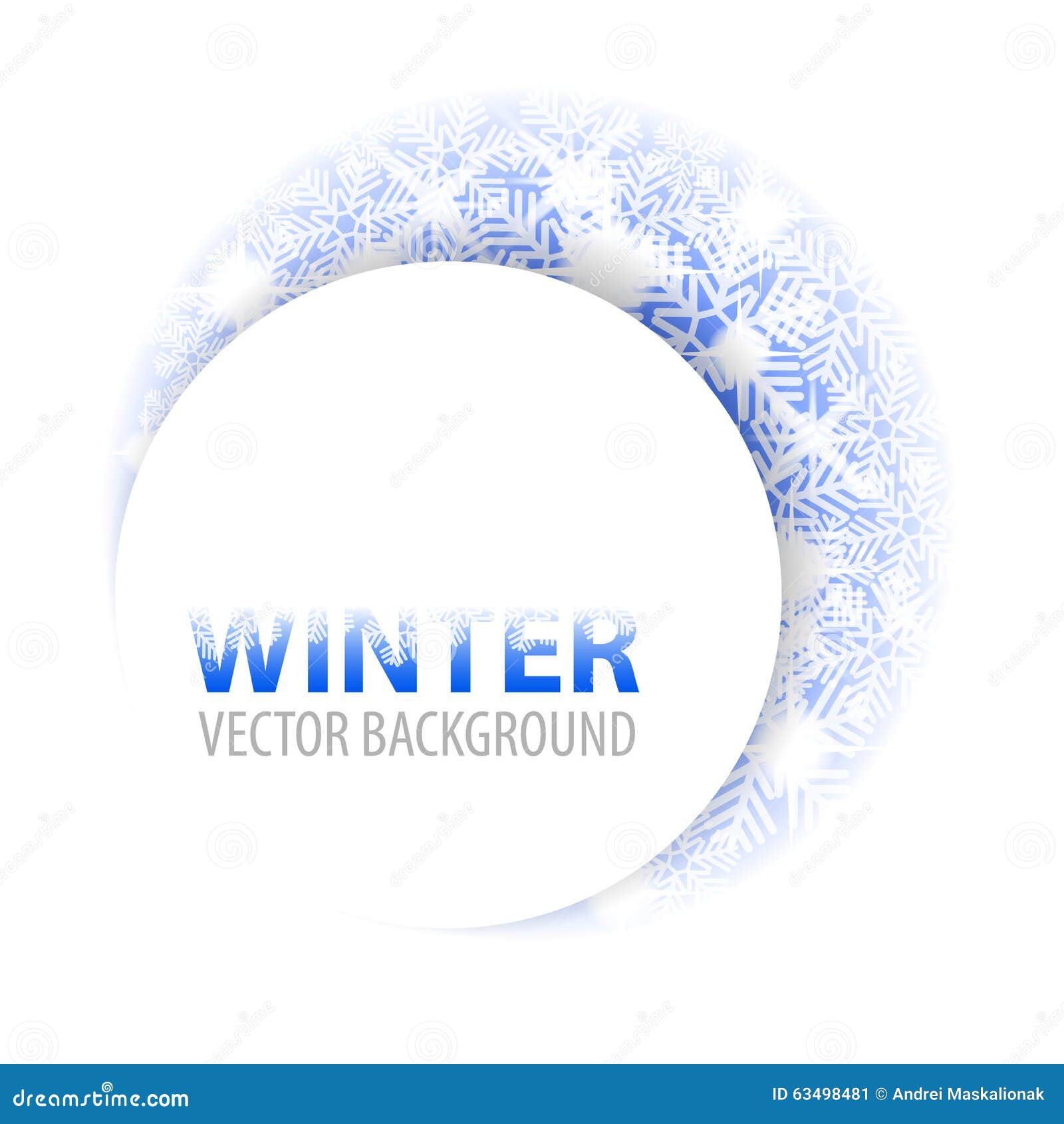 Winter Background Modern Ice Round Frame Layout Stock Illustration ...