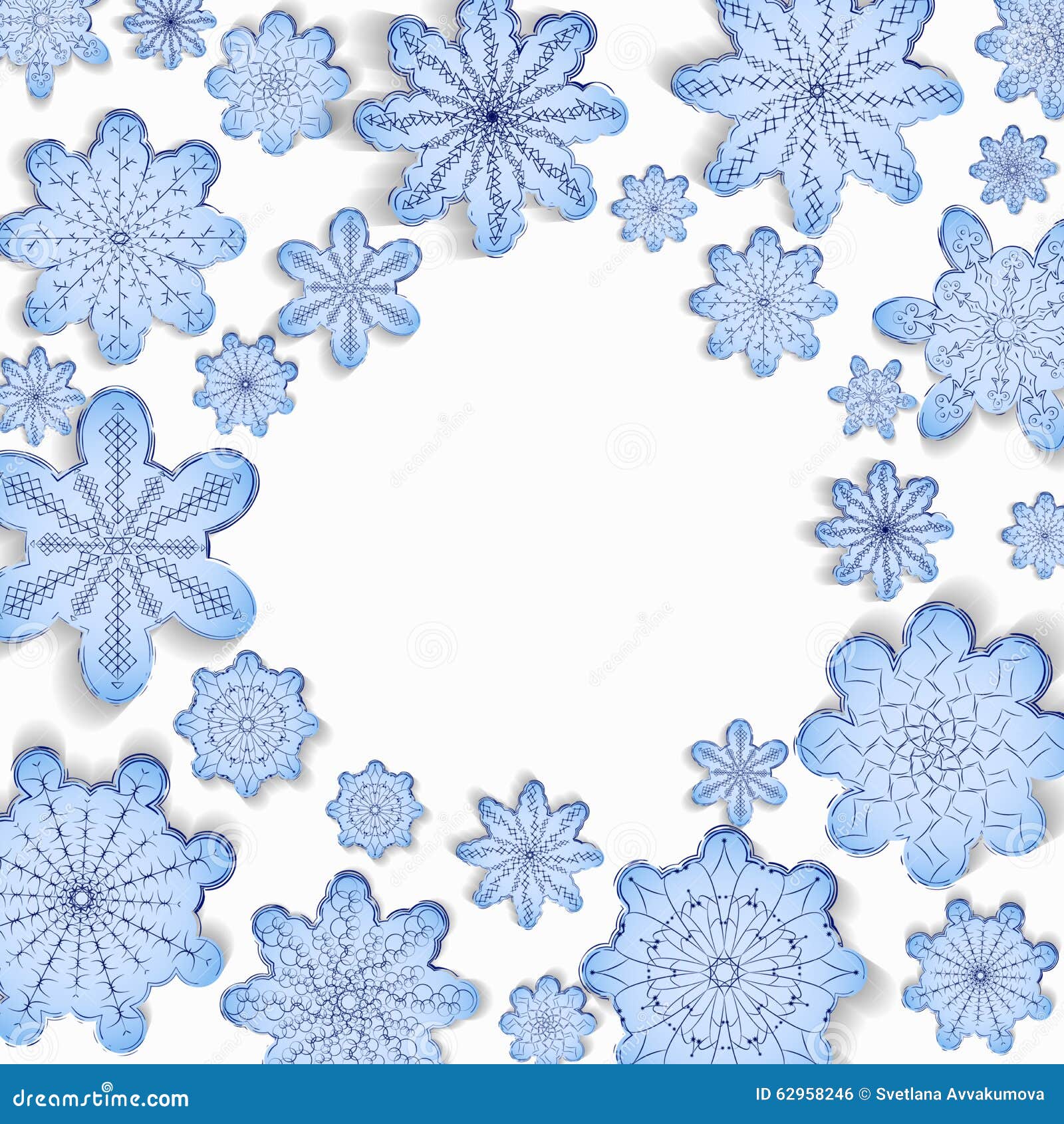 Winter Background. a Round Frame Stock Vector - Illustration of round ...