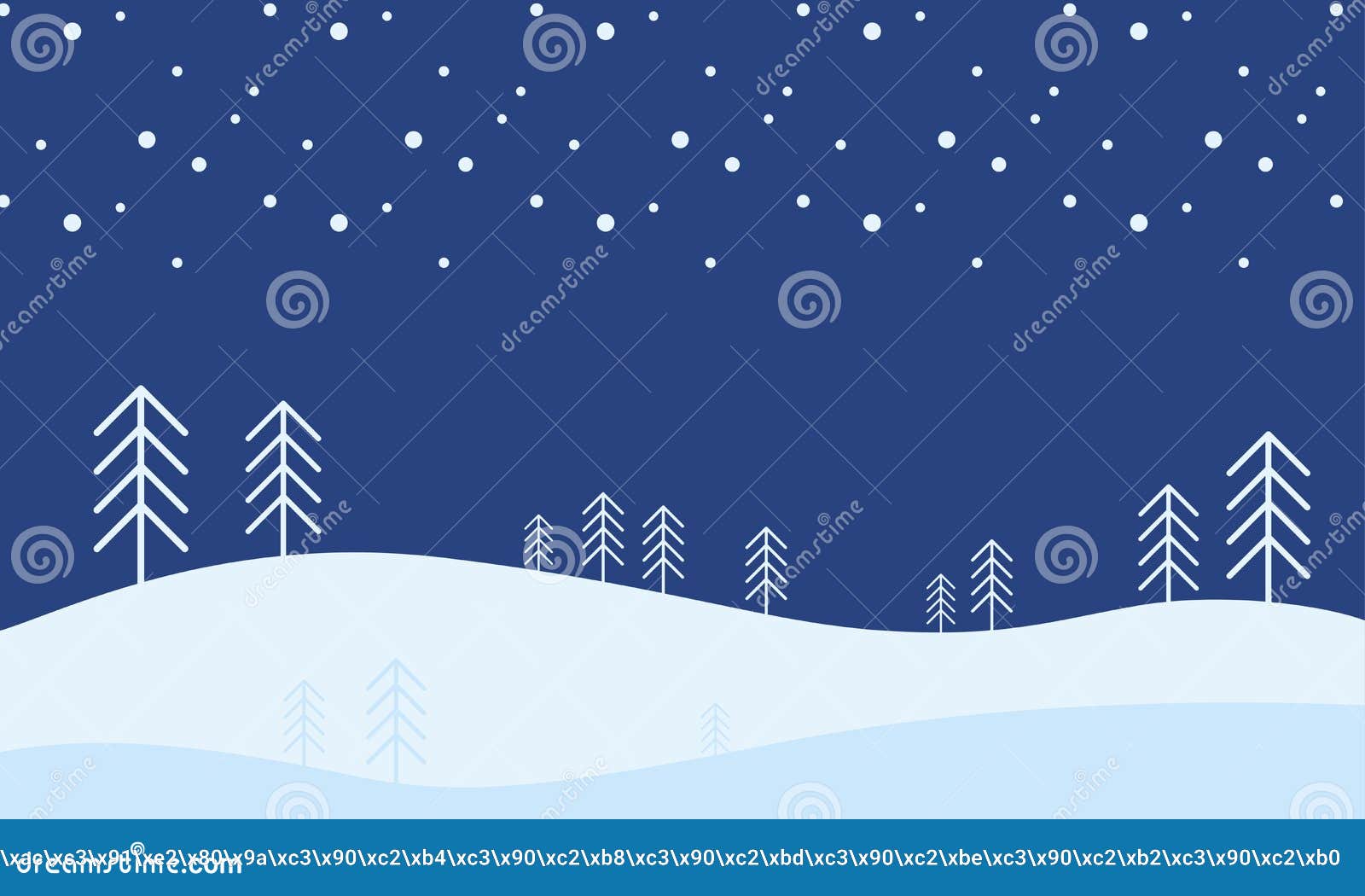 Winter Background with Simple Christmas Trees in the Forest Stock ...