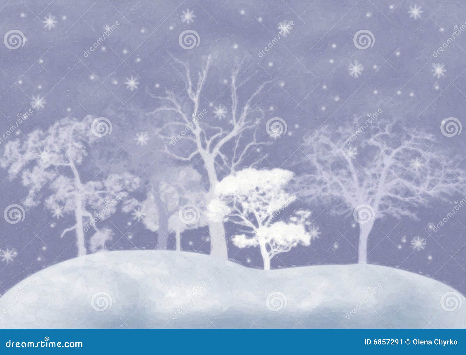 Winter Background with Snow-covered Trees. Stock Illustration ...