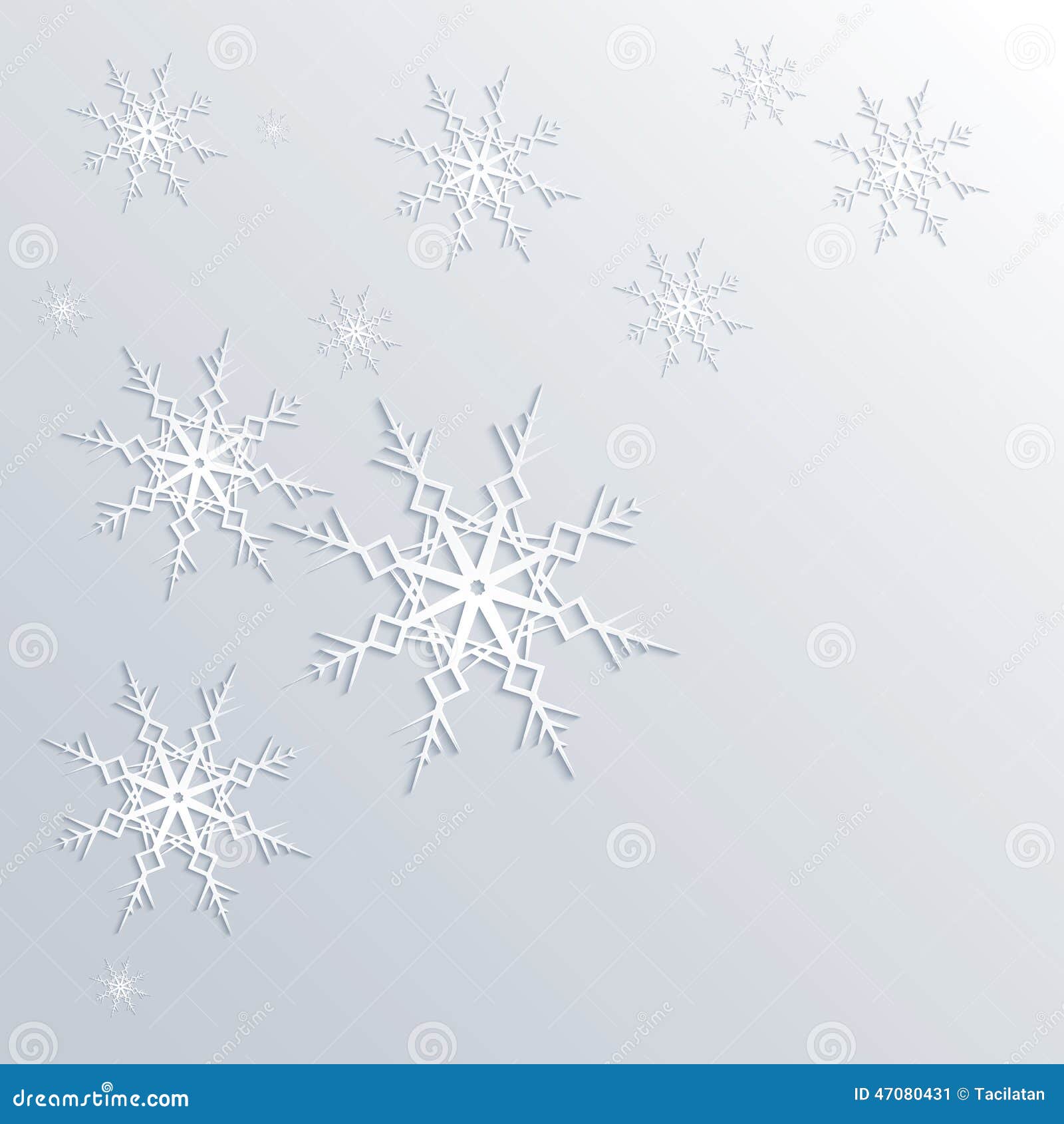 Winter Background of Snowflakes in White and Blue Colors Stock Vector ...