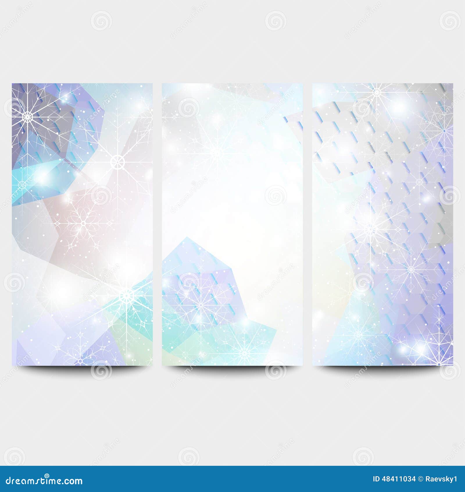 Winter Backgrounds Set with Snowflakes. Abstract Stock Vector ...
