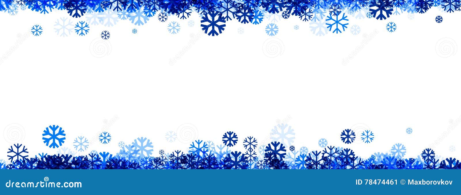 Winter Banner with Blue Snowflakes. Stock Vector - Illustration of ...