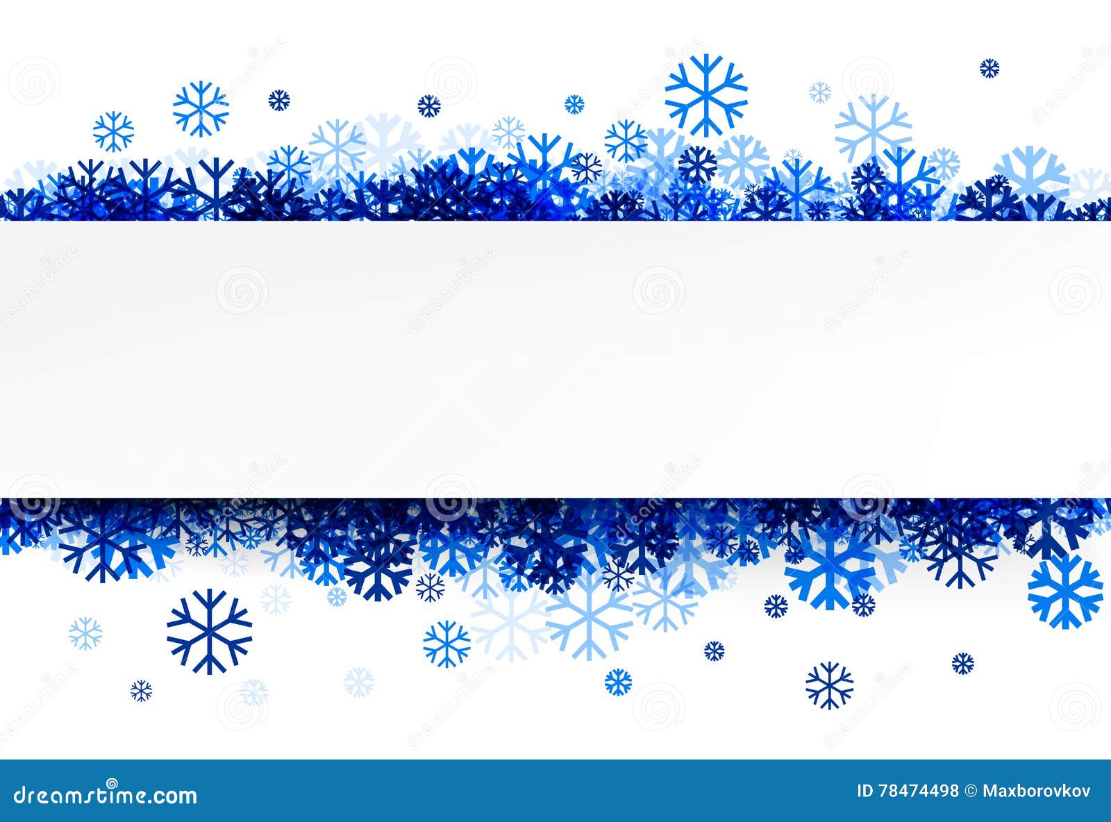 Winter Banner with Blue Snowflakes. Stock Vector - Illustration of ...