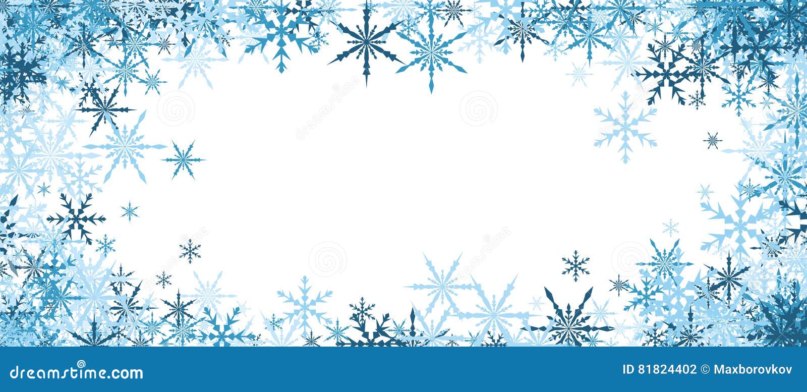 Winter Banner with Blue Snowflakes. Stock Vector - Illustration of ...