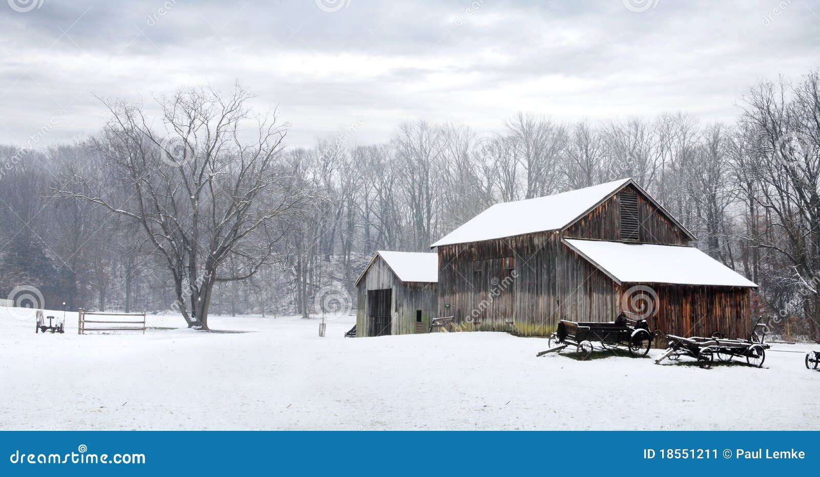 Winter Barn stock image. Image of landscape, structures - 18551211