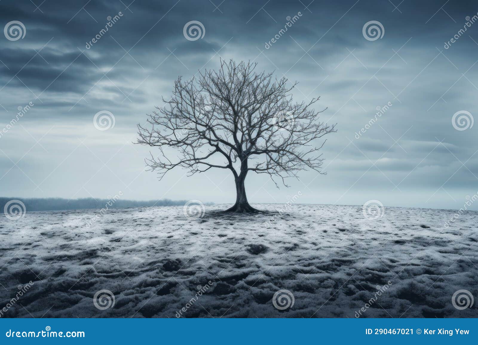 Winter Barren Tree of Depression Stock Illustration - Illustration of ...
