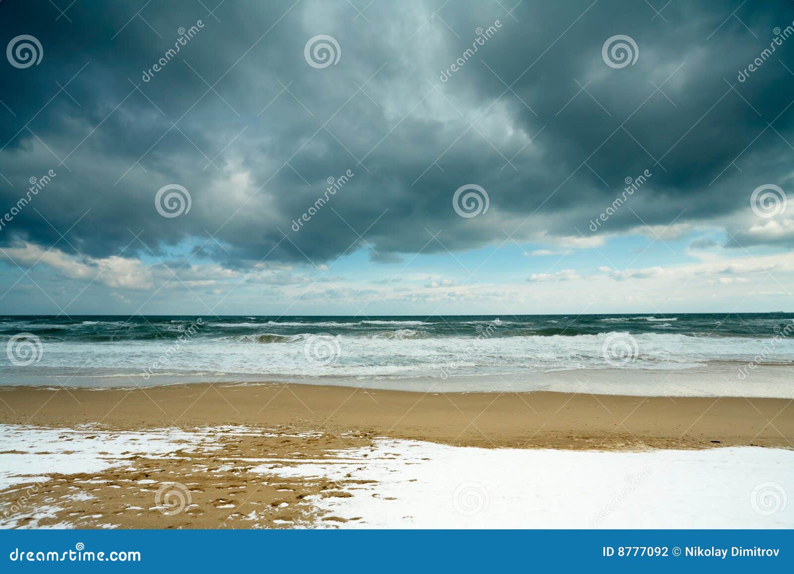 Winter beach stock photo. Image of icing, shore, wind - 8777092