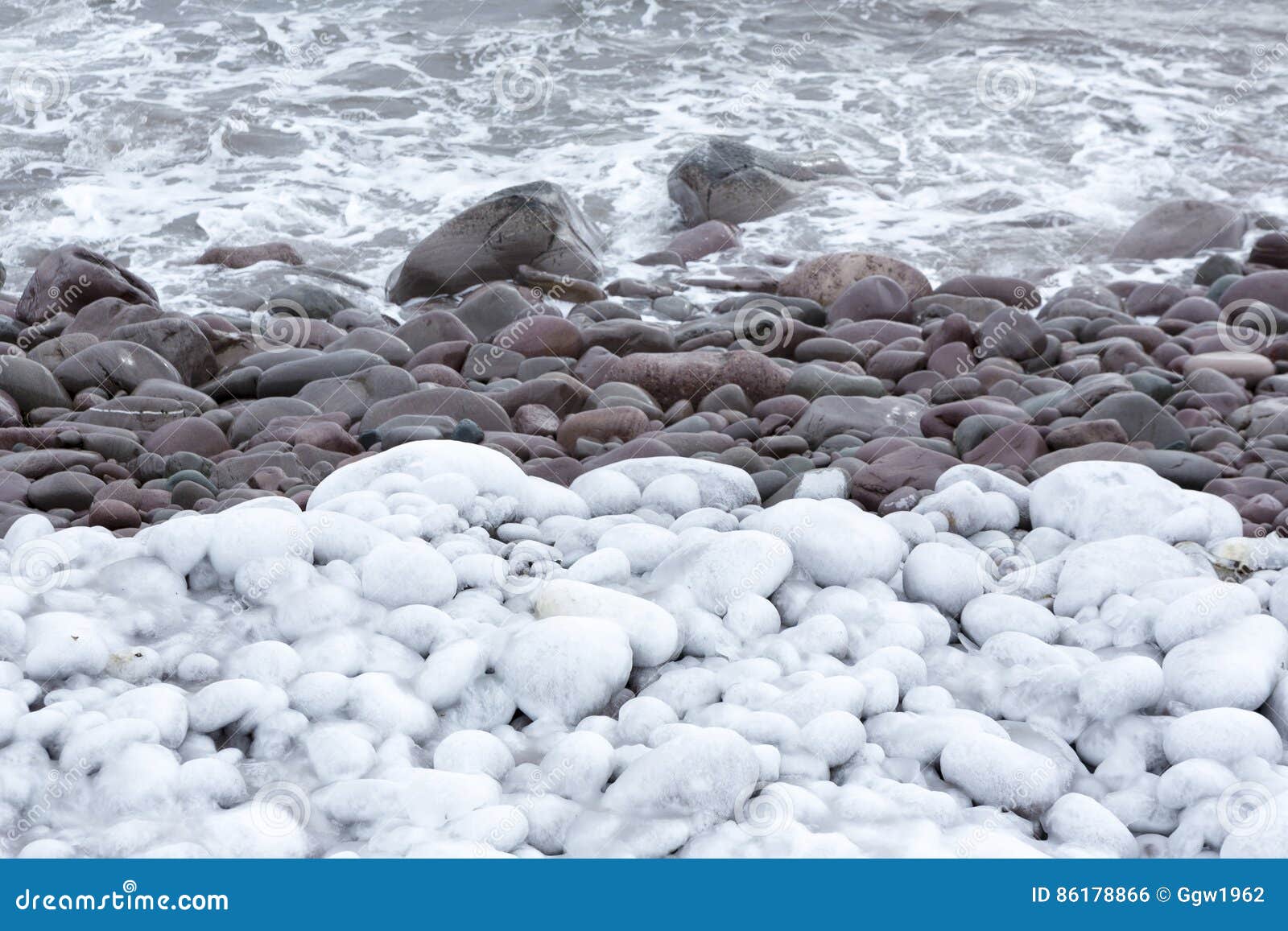 Winter Beach stock photo. Image of ocean, arctic, empty - 86178866