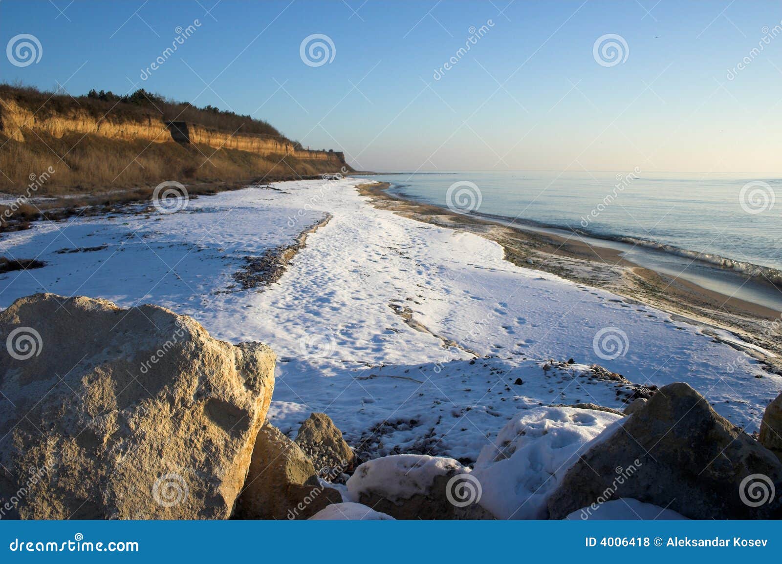 Winter beach scene stock photo. Image of cool, calm, peace - 4006418